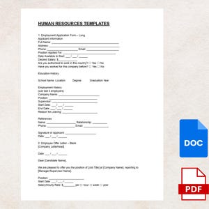 Human Resources Templates | Essential HR Forms and Documents for Hiring ...