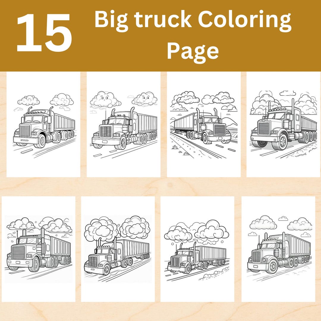 15 Big Truck Coloring Page | Printable Heavy Duty Vehicle Art for Kids ...
