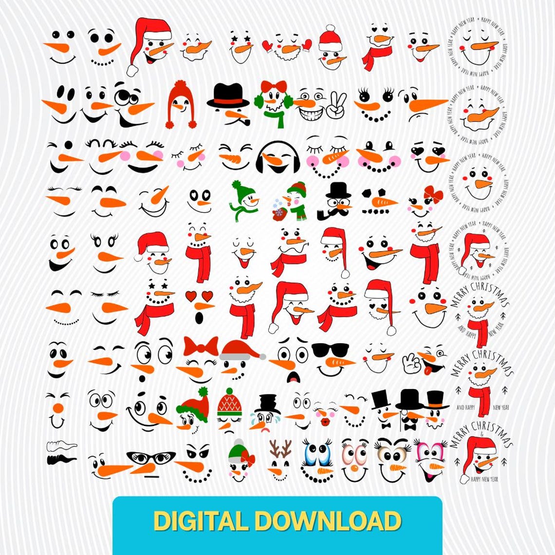 250+ Snowman Face Design Svg Png Pdf Eps Dxf Clipart File Instant ...