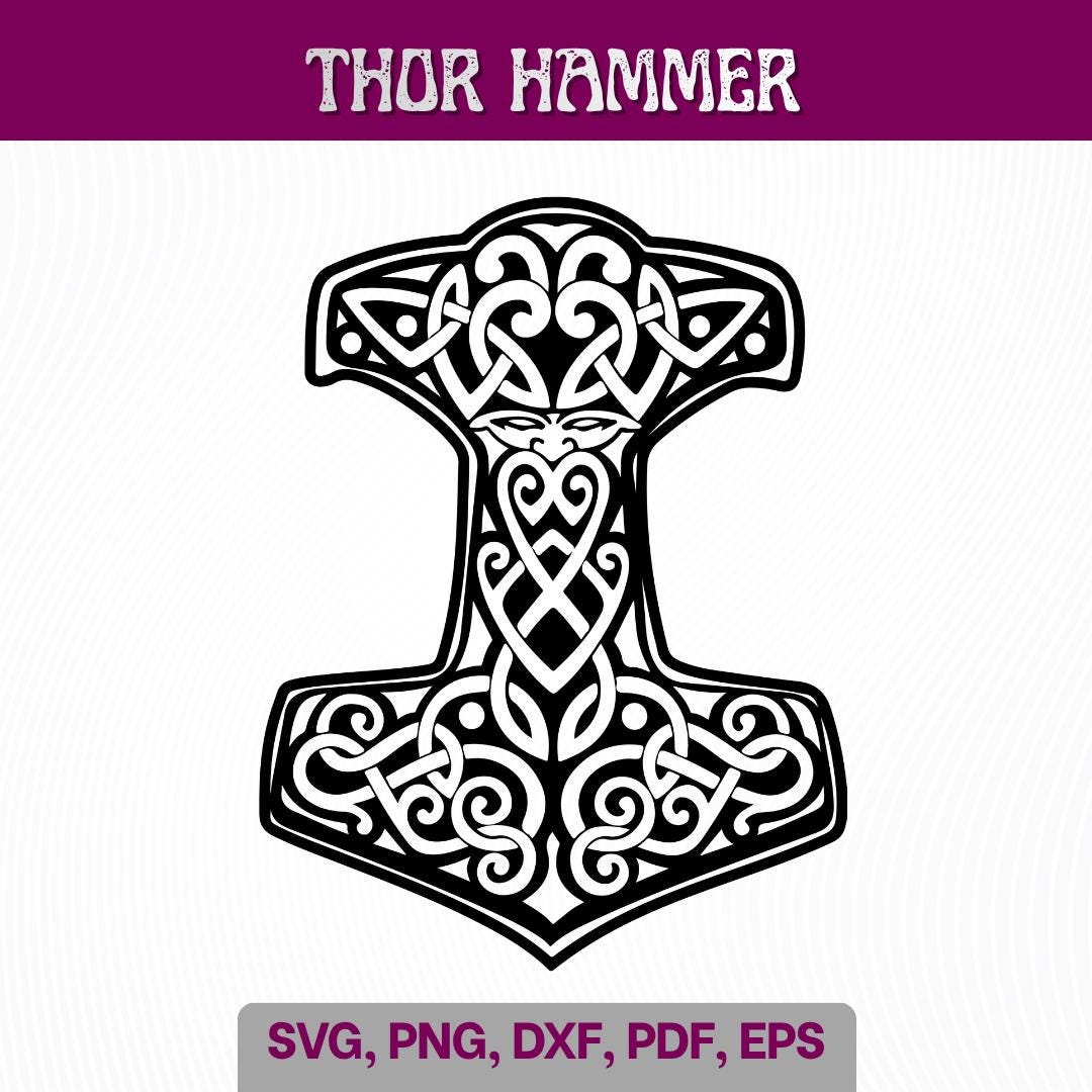 Thor Hammer Svg Png Pdf Eps Dxf Clipart File Instant Digital Download ...