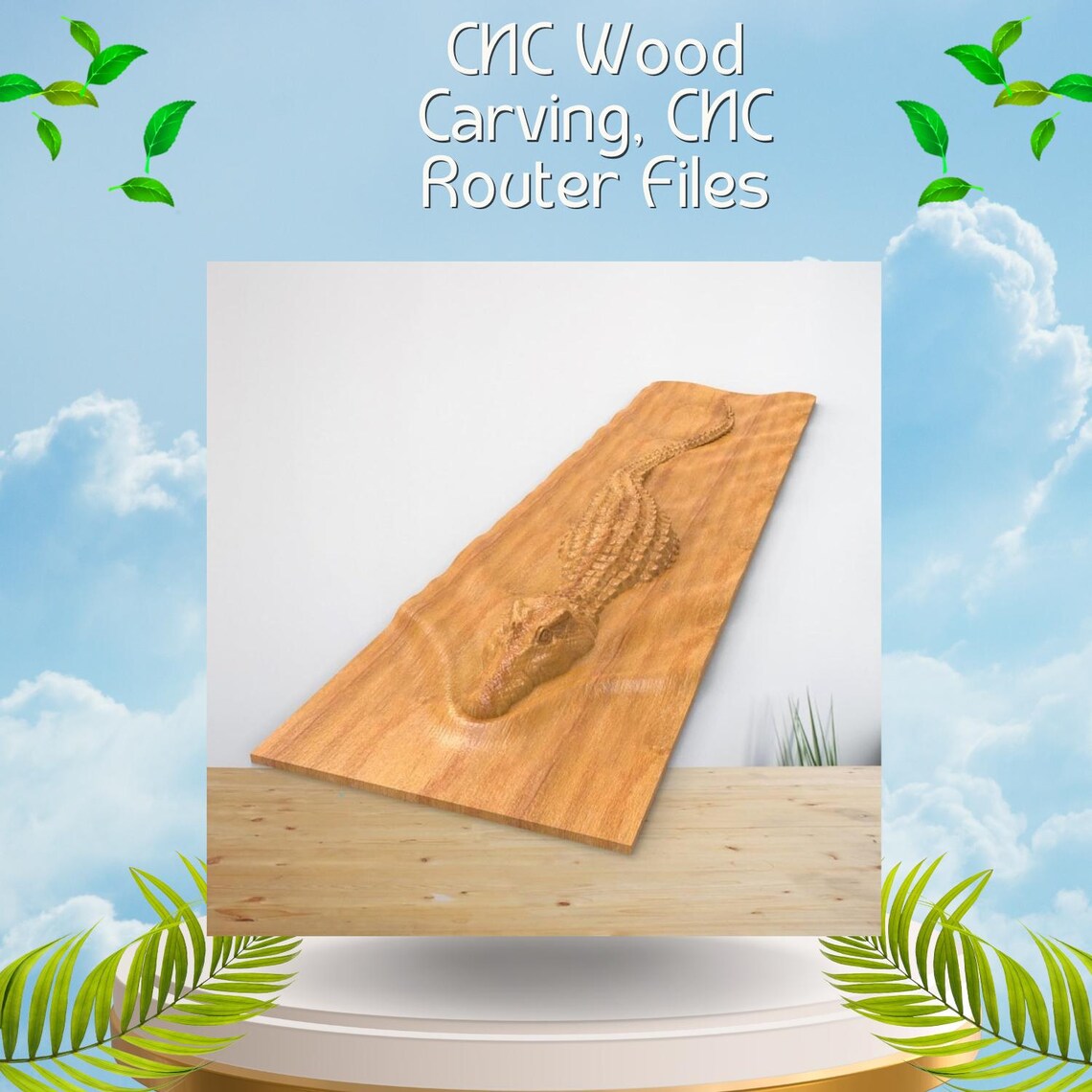 Crocodile STL File for CNC Wood Carving, CNC Router Files 3d File ...