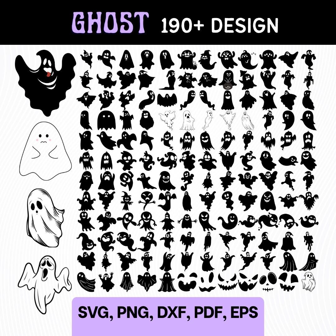 190+ Ghost Bundle Svg Png Pdf Eps Dxf File Instant Digital Download ...