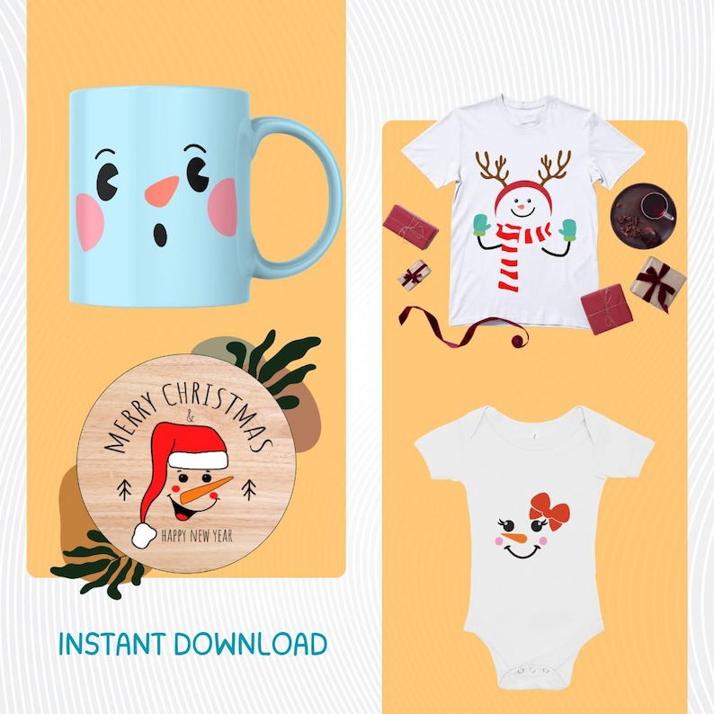 250+ Snowman Face Design Svg Png Pdf Eps Dxf Clipart File Instant ...