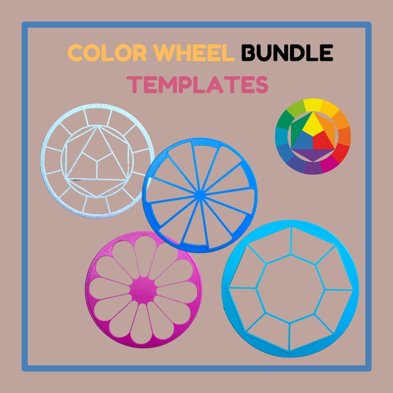 Color Wheel Template Set, 3D Printed Artist Tools - Etsy