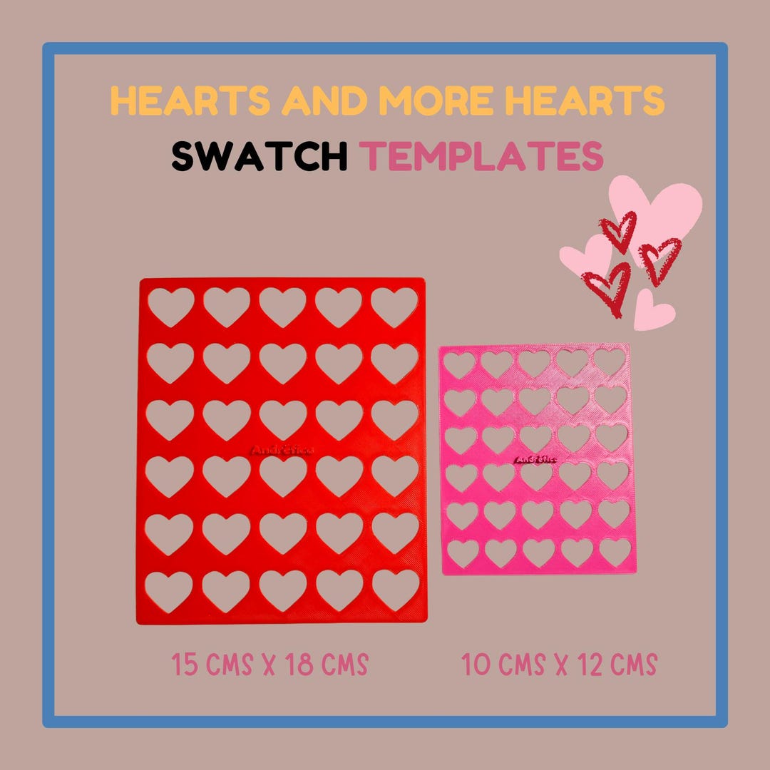 Heart Swatch Template: Artist Color Palette Organizer, Eco-friendly PLA ...