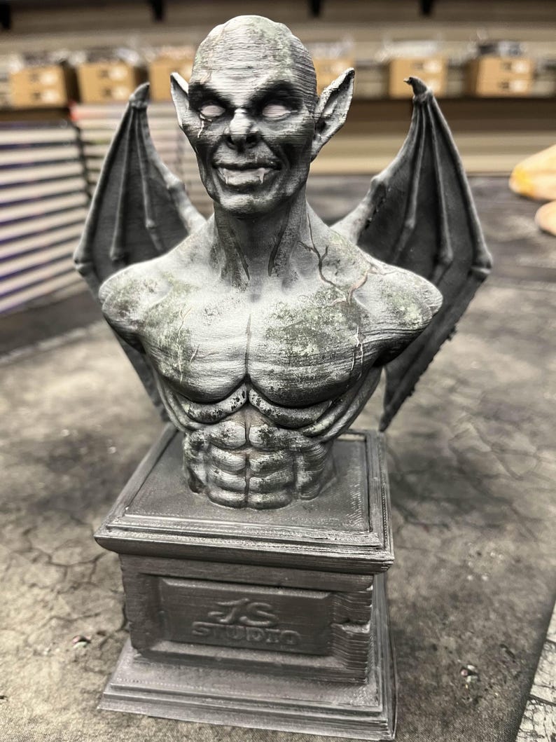 Winged Gargoyle Bust Statue - Etsy
