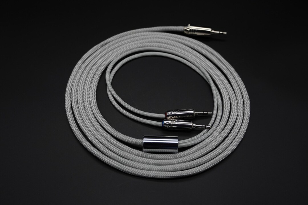 Light Grey Acid Rain Headphone Cable: OFC, OCC Copper Litz, Silver ...