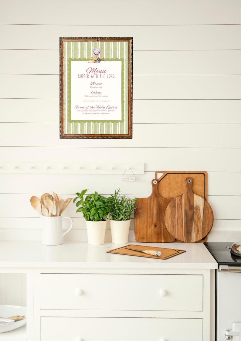 Biblical Menu Printable Wall Art | Bread, Wine & the Fruit of the ...