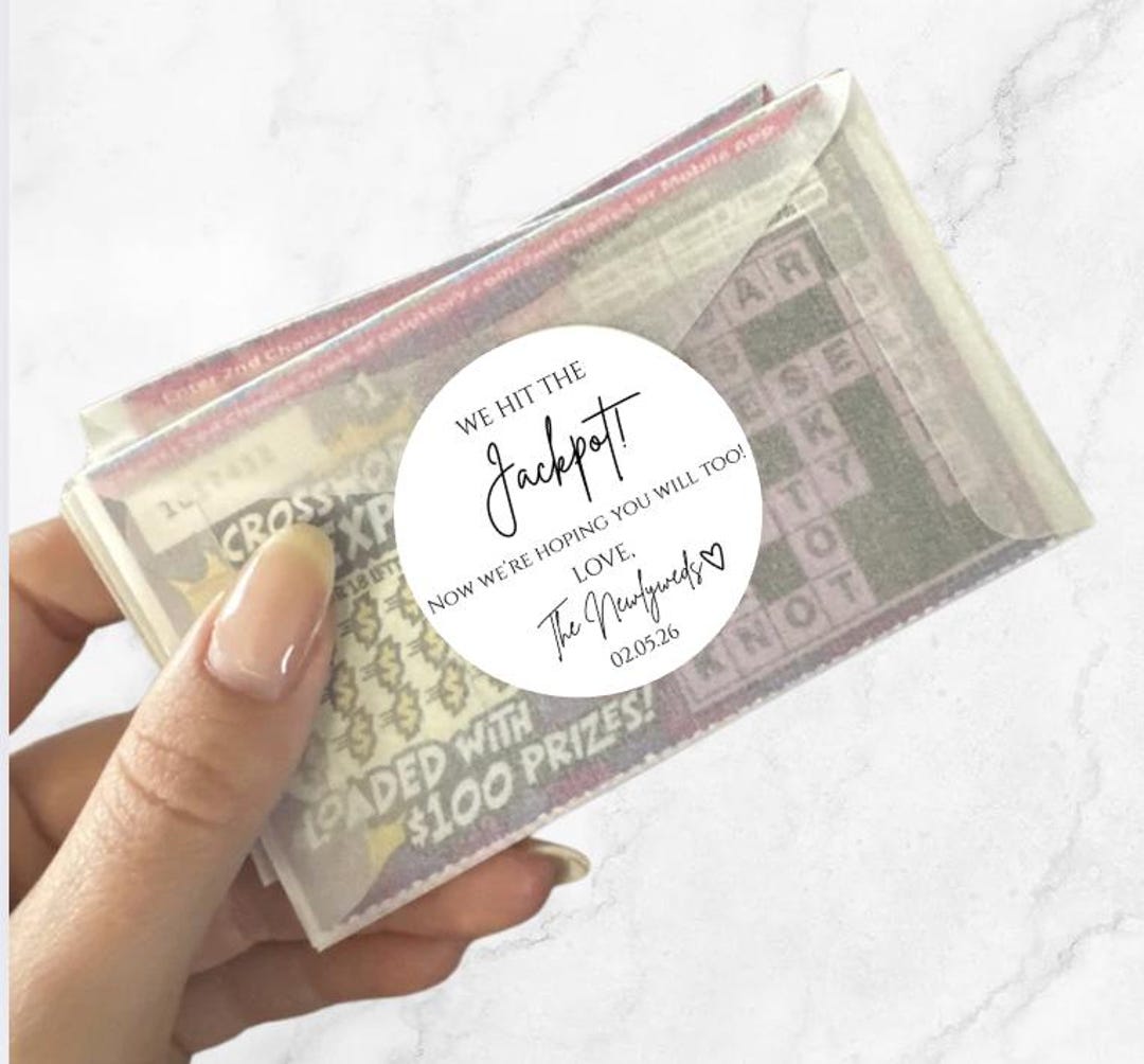 Personalized Wedding Lottery Ticket Favor Stickers & Envelopes, We Hit ...
