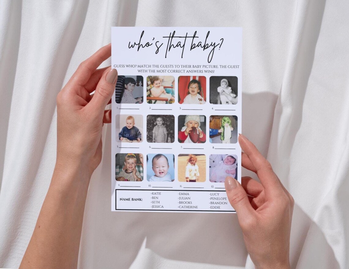 Who's That Baby Game, Personalized Baby Shower Photo Card - Etsy
