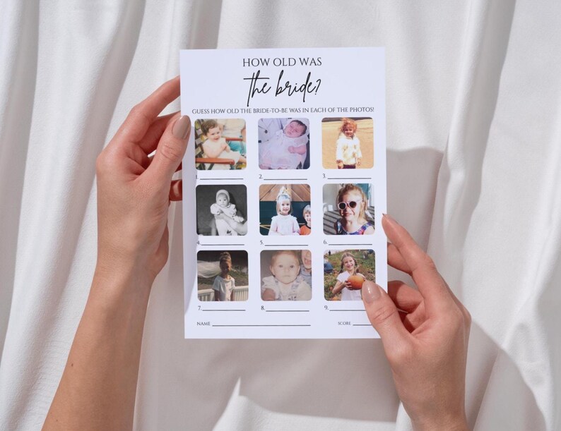 How Old Was the Bride Game, Photo Bridal Shower, Guessing - Etsy
