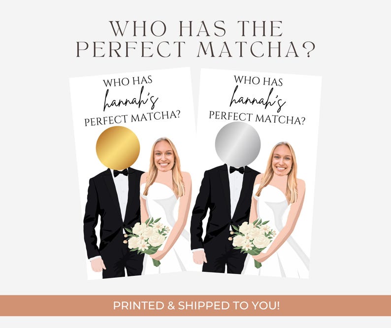 Matcha Bridal Shower Scratch off Game, Who Has the Match - Etsy