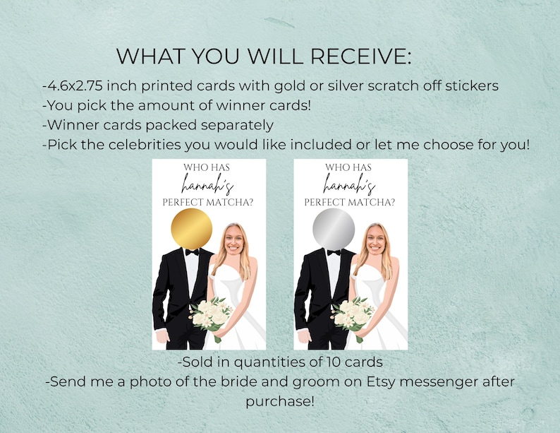 Matcha Bridal Shower Scratch off Game, Who Has the Match - Etsy