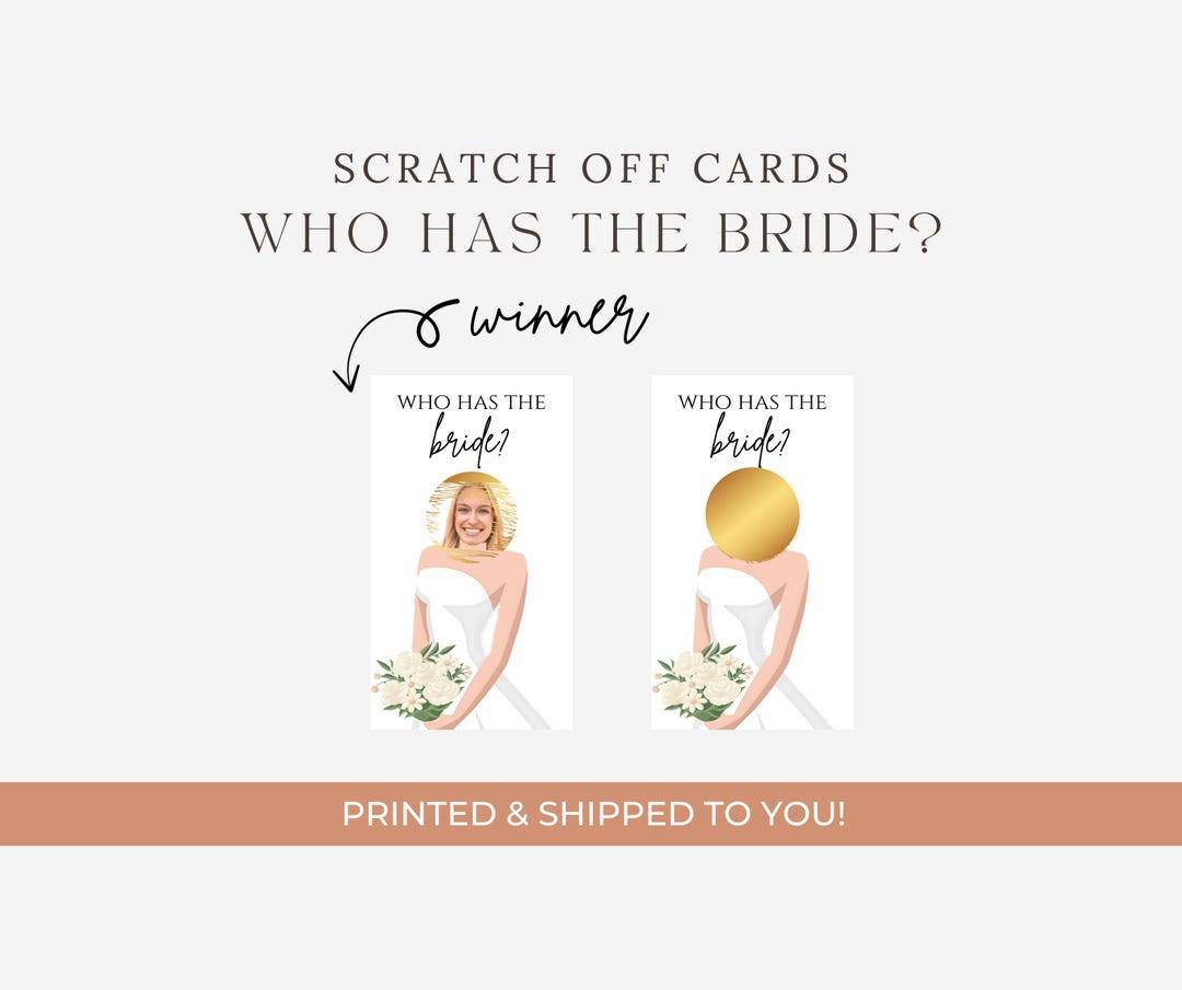 Who Has the Bride?, Bridal Shower Scratch off Game, Printed ...