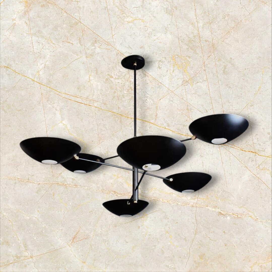 Modern Industrial Style Large Adjustable Ceiling Fixture – Matte Black ...