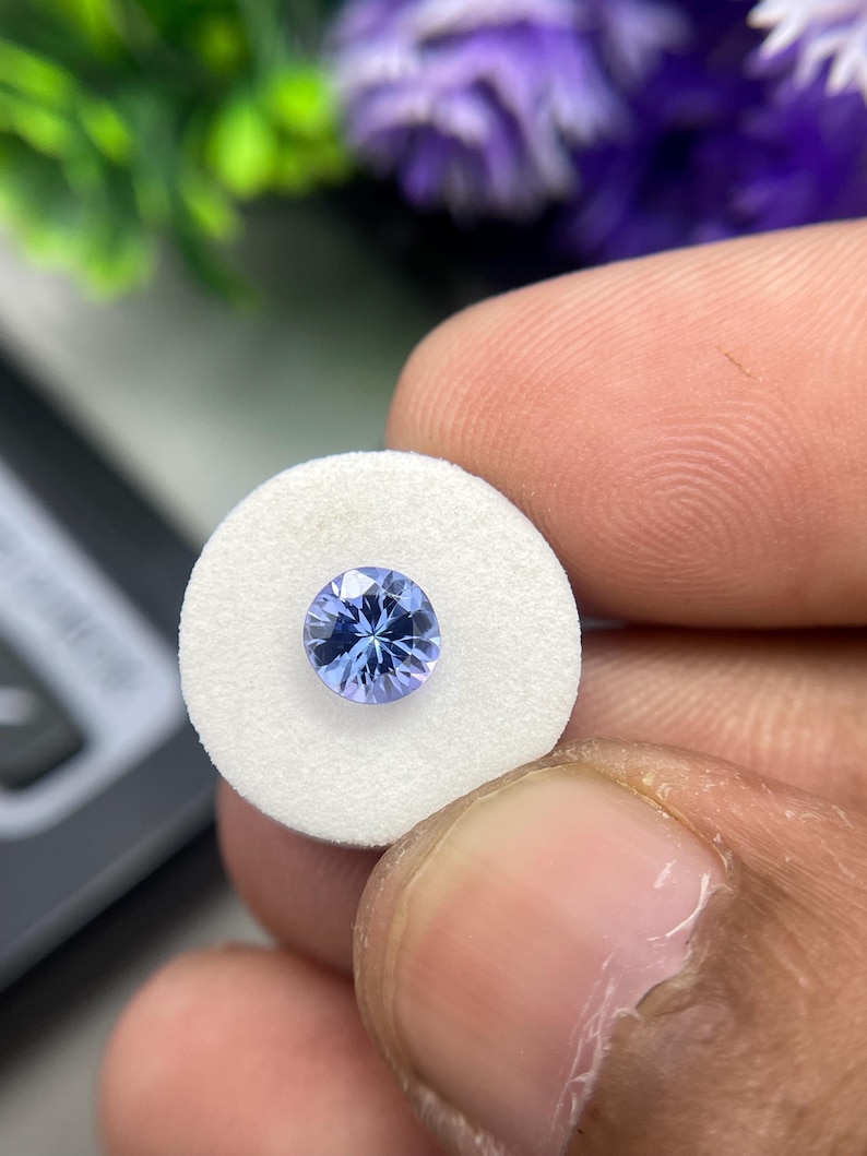Natural Tanzanite 5 Mm Round Shape Faceted Loose Gemstone , Weight-0.56 ...