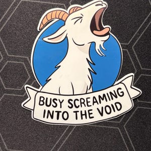 Frustrated Goat Sticker: Chibi Screaming Animal Meme - Laptop, Journal ...