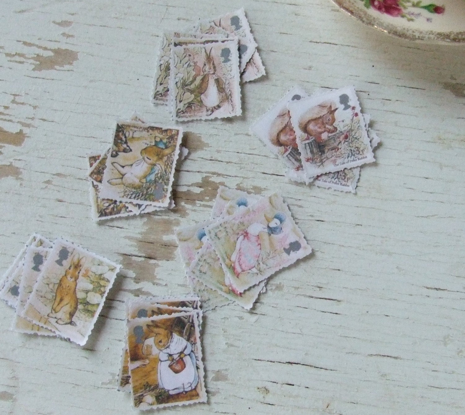 Beatrix Potter Stamps - Peter Rabbit Paper Stamps - Scrap Paper Pieces ...