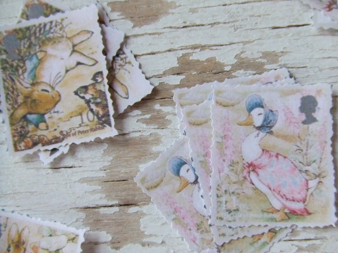Beatrix Potter Stamps - Peter Rabbit Paper Stamps - Scrap Paper Pieces ...