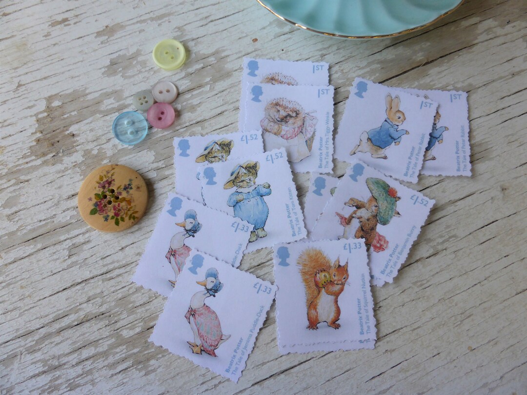Beatrix Potter Stamps - White Background - Peter Rabbit Paper Stamps ...