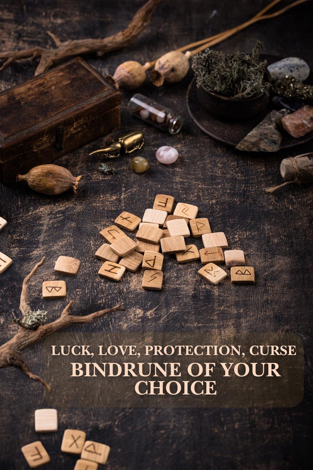 Custom Bindrune, Bindrune of Your Choice, Bindrune Talisman, Luck, Love ...