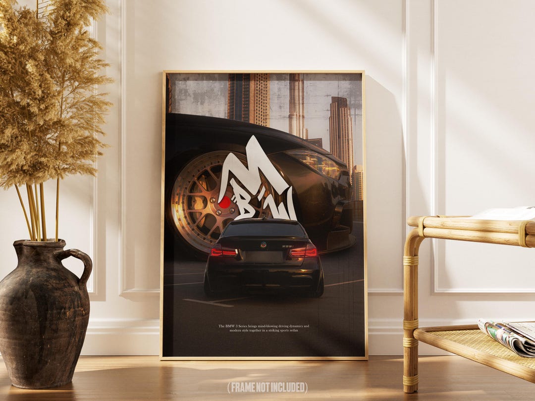 BMW 335i Poster | E90 E92 Print | German Car Wall Art | Twin Turbo ...