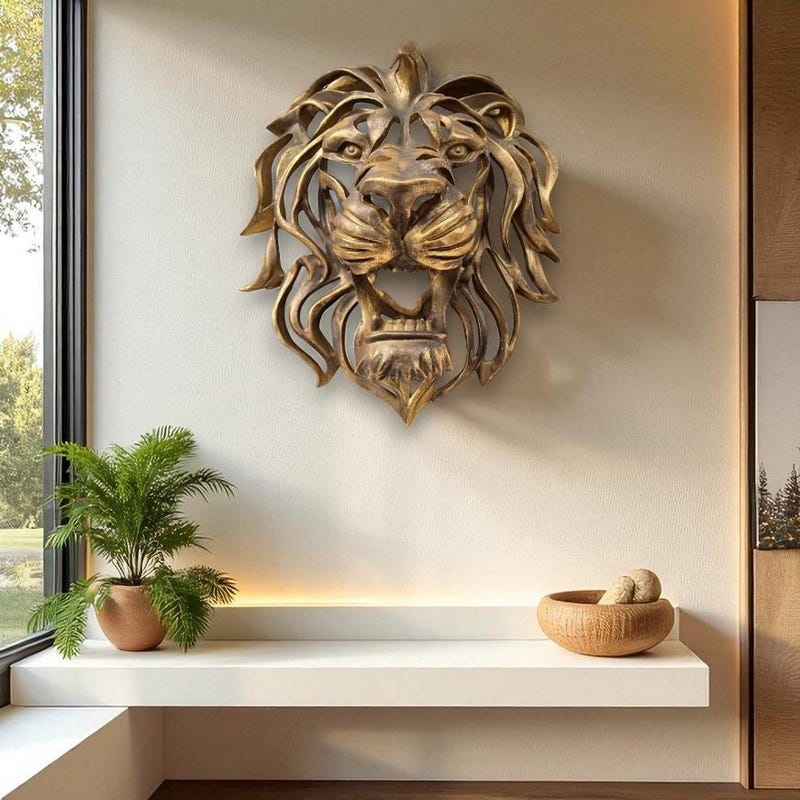 Lion Head Wall Decor - Etsy