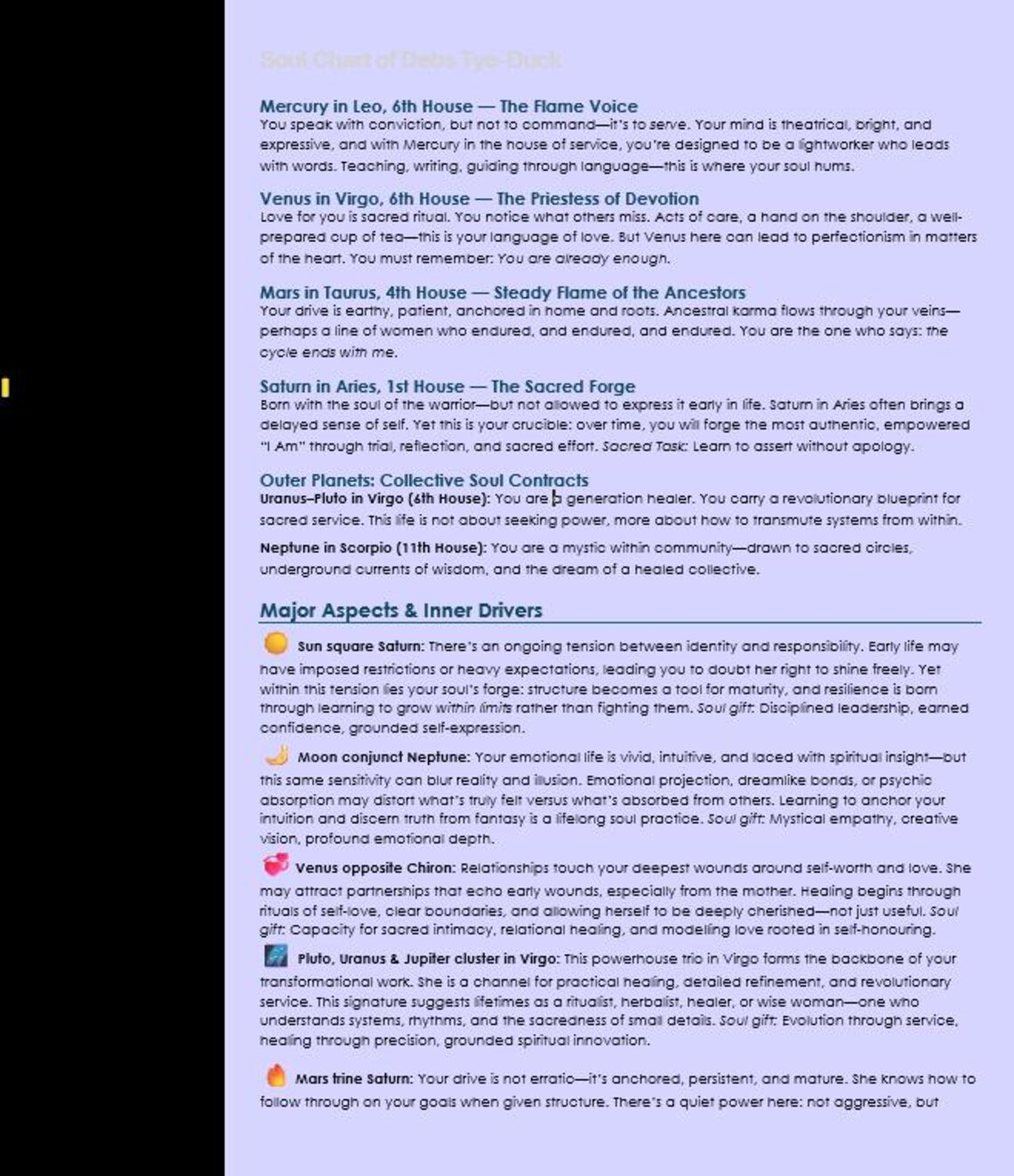 Soul Chart Reading: Birth Chart With Exploration of Soul Wound, Gifts ...