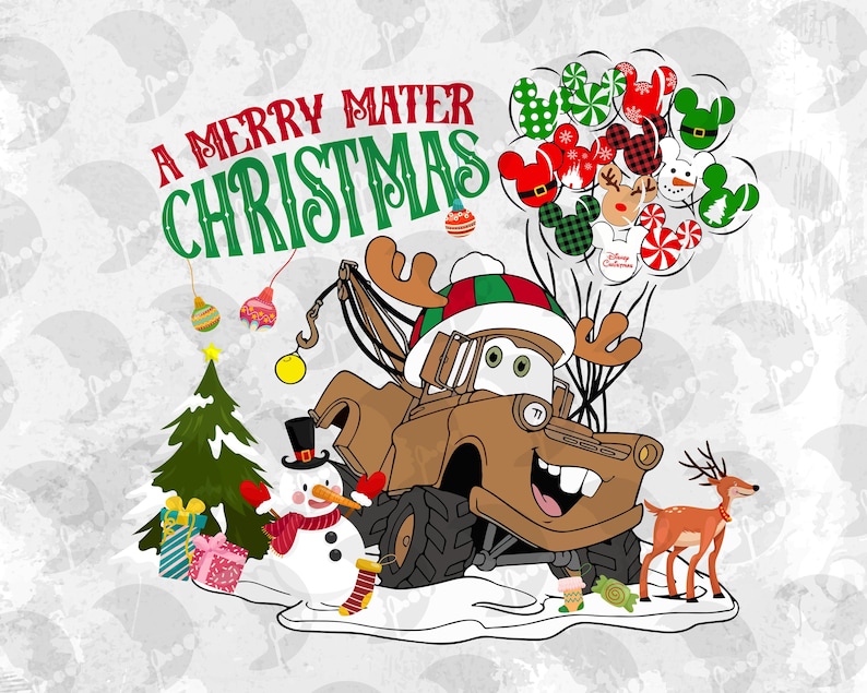 Mater Cars Christmas PNG: Mcqueen Holiday Digital Download - Etsy