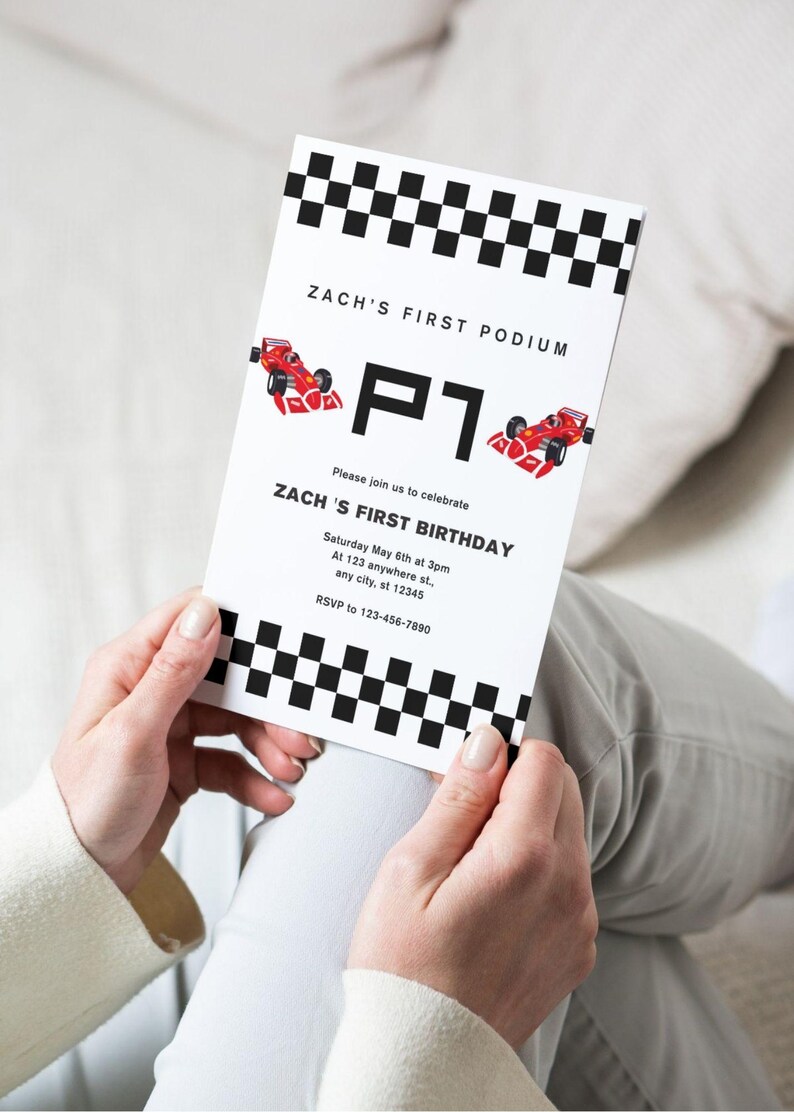 Formula One First Birthday Invitation Template - Etsy