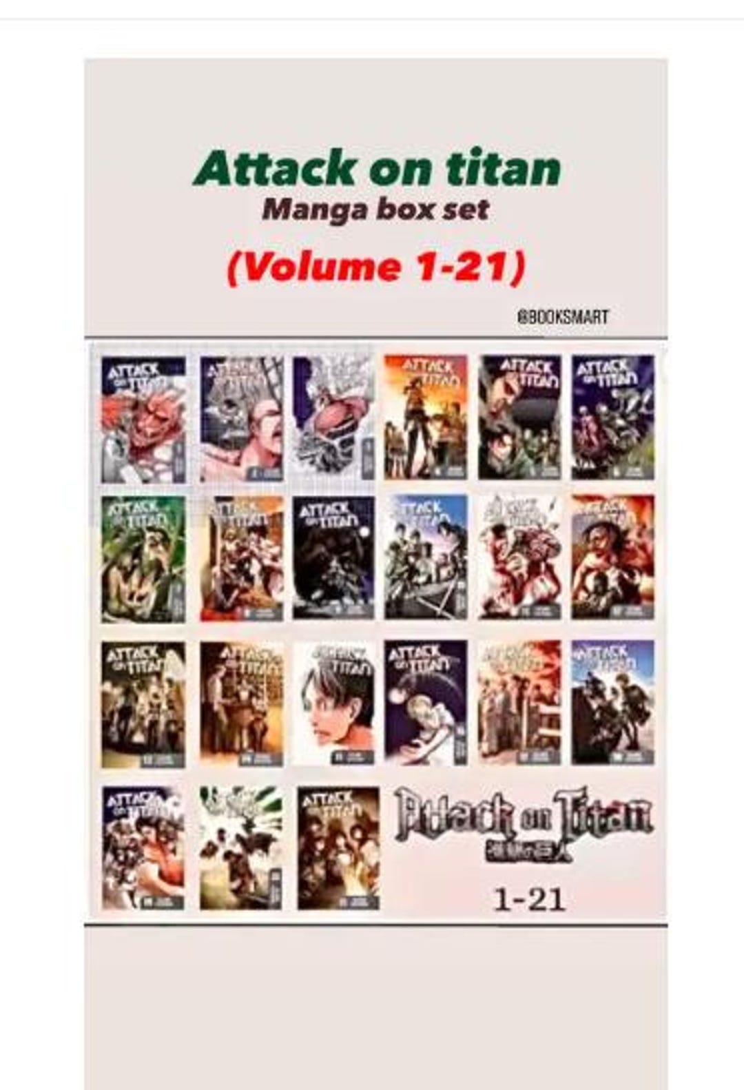 Attack on Titan Manga Box Set (volume 1-21) (paperback, Hajime Isayama ...