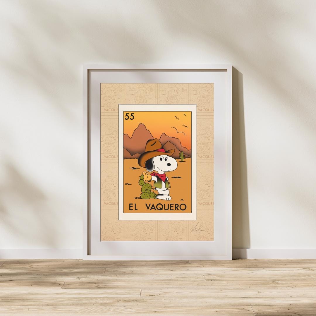 PRINTABLE Cowboy Snoopy Loteria Art Print | Cute Traditional Vintage ...