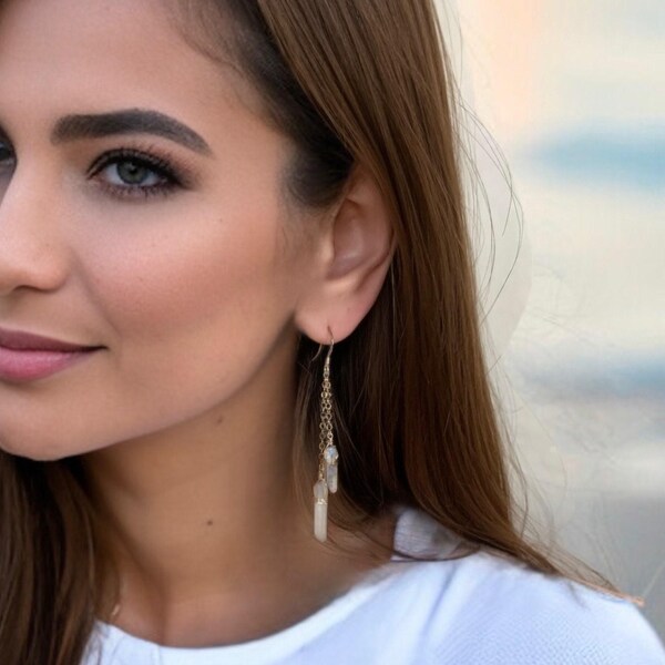 Crystal Chain Earrings - Etsy