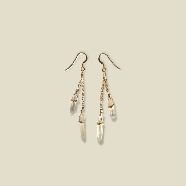 Crystal Chain Earrings - Etsy