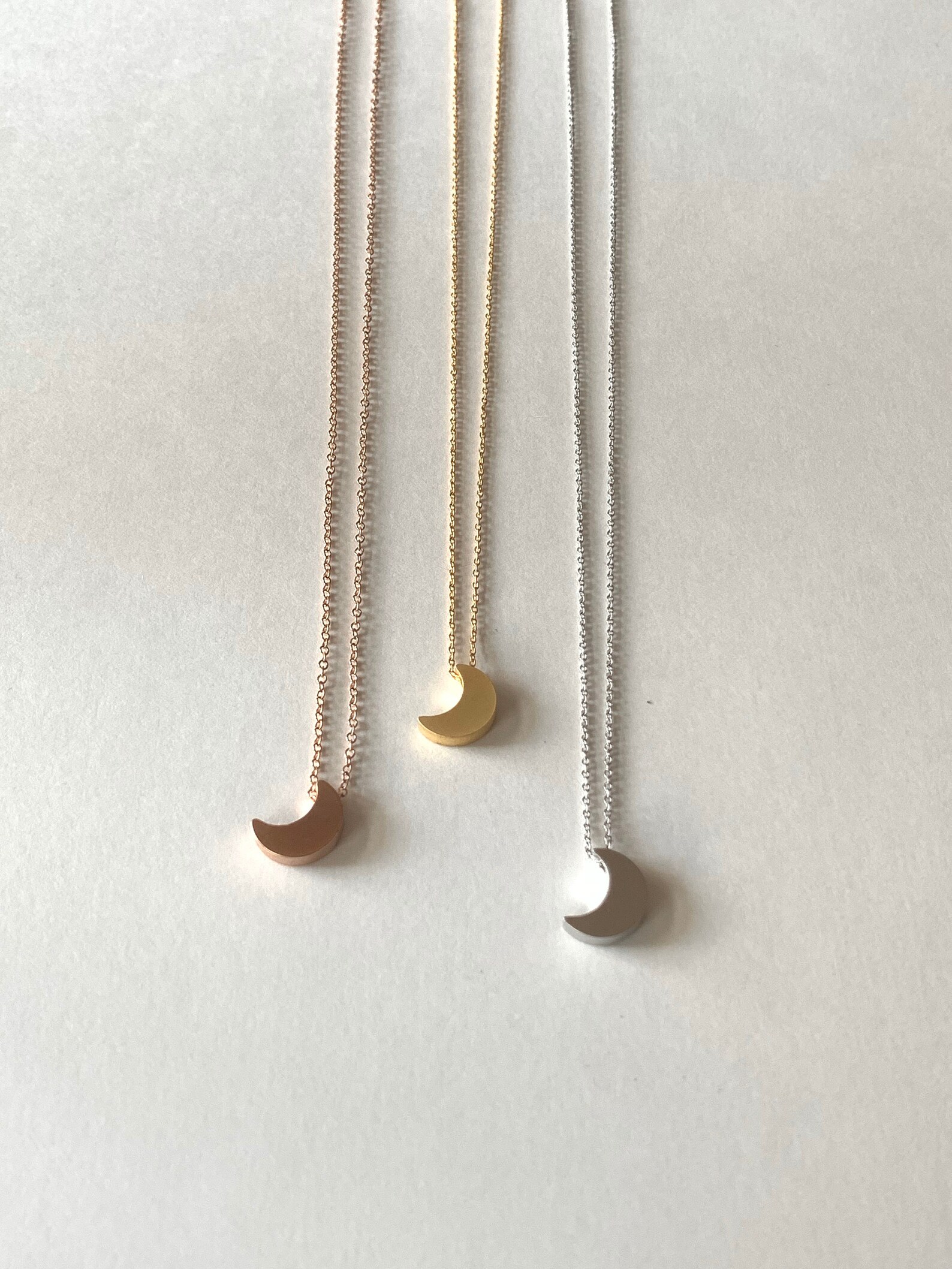 Crescent Moon Necklace Tiny Crescent Moon Necklace Little - Etsy