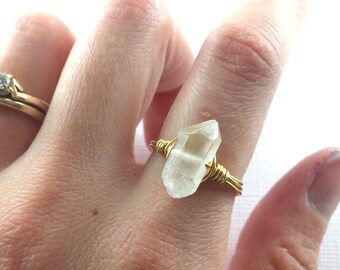 Quartz crystal ring | Etsy
