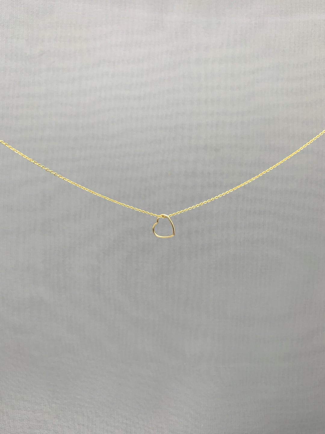 Gold Heart Necklace Open Heart Jewelry Love Gift Gold Filled Heart ...