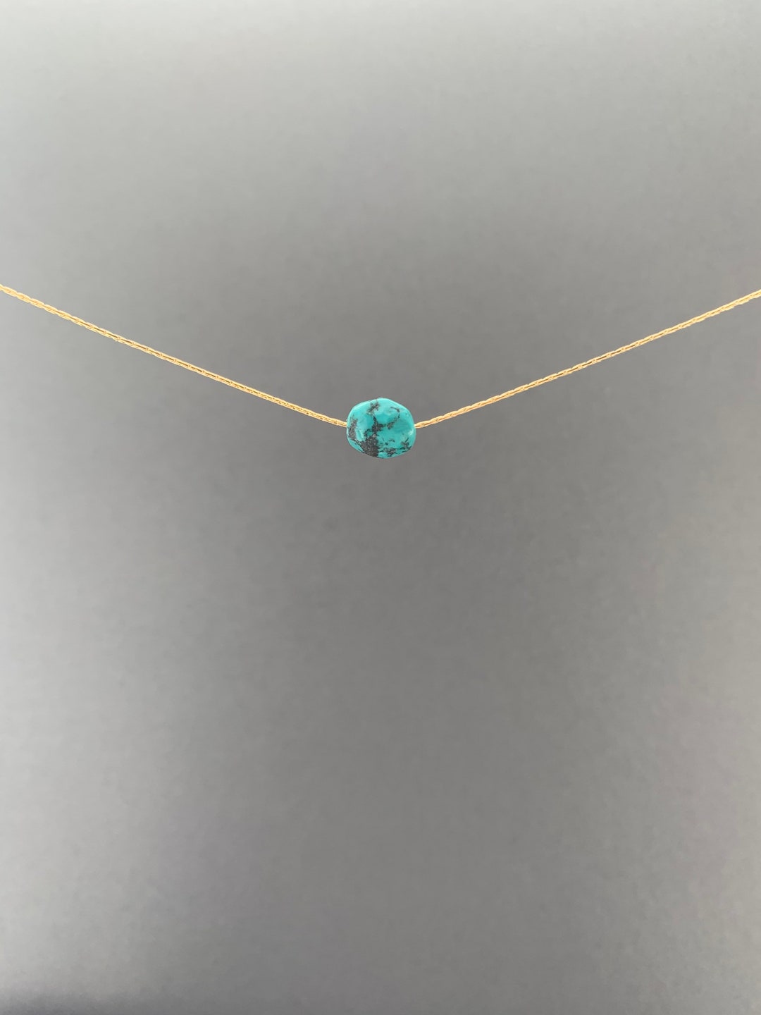 TURQUOISE BEADING CHAIN Raw Gemstone Necklace, Real Turquoise Necklace ...