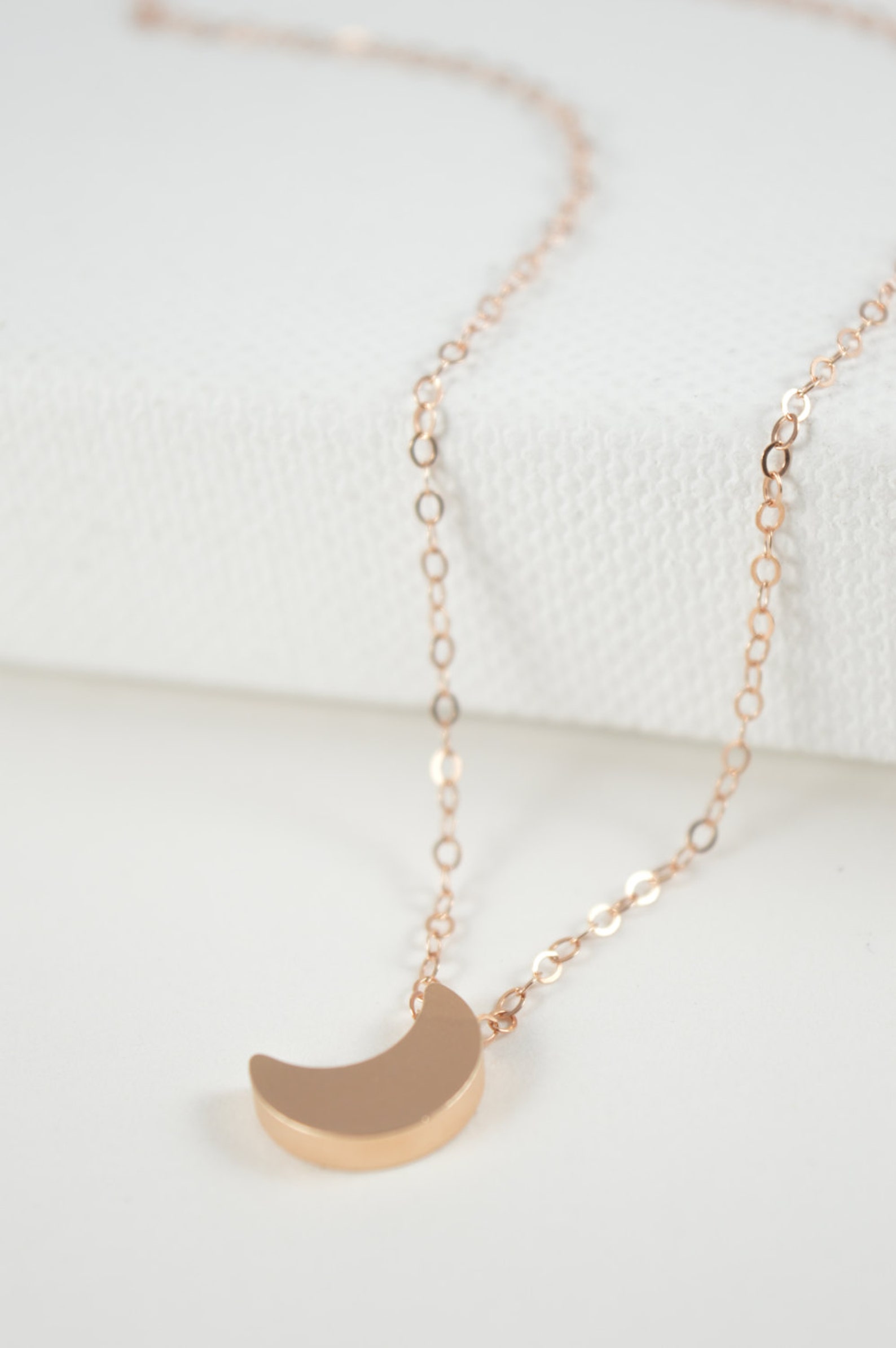 Crescent Moon Necklace Tiny Crescent Moon Necklace Little - Etsy