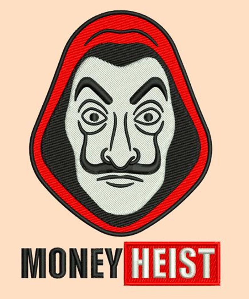Dali Mask Embroidery Design: Heist Costume Stitch Pattern (digital ...