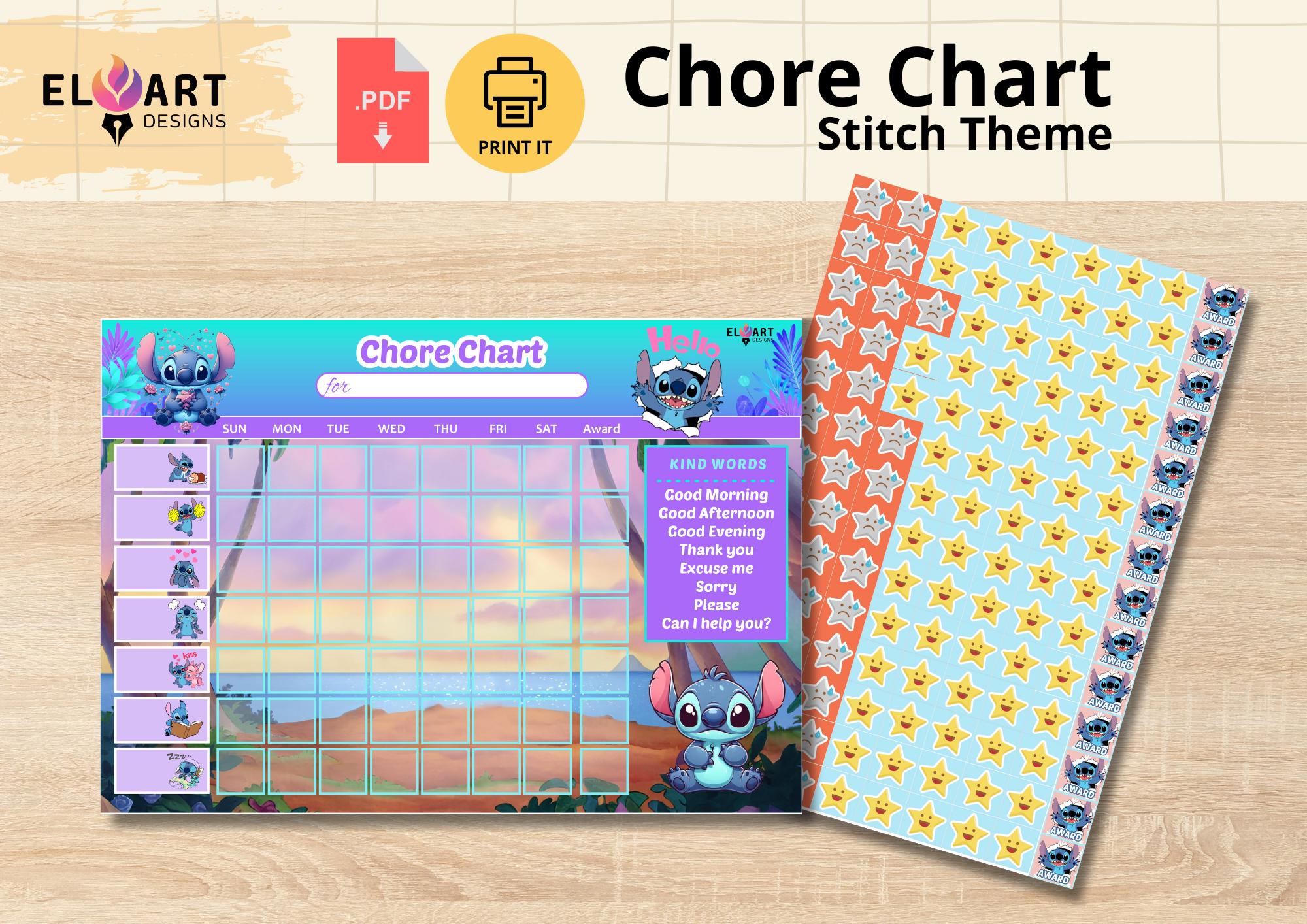 Lilo and Stitch Inspired Reward Chart Printable | Instant Download ...