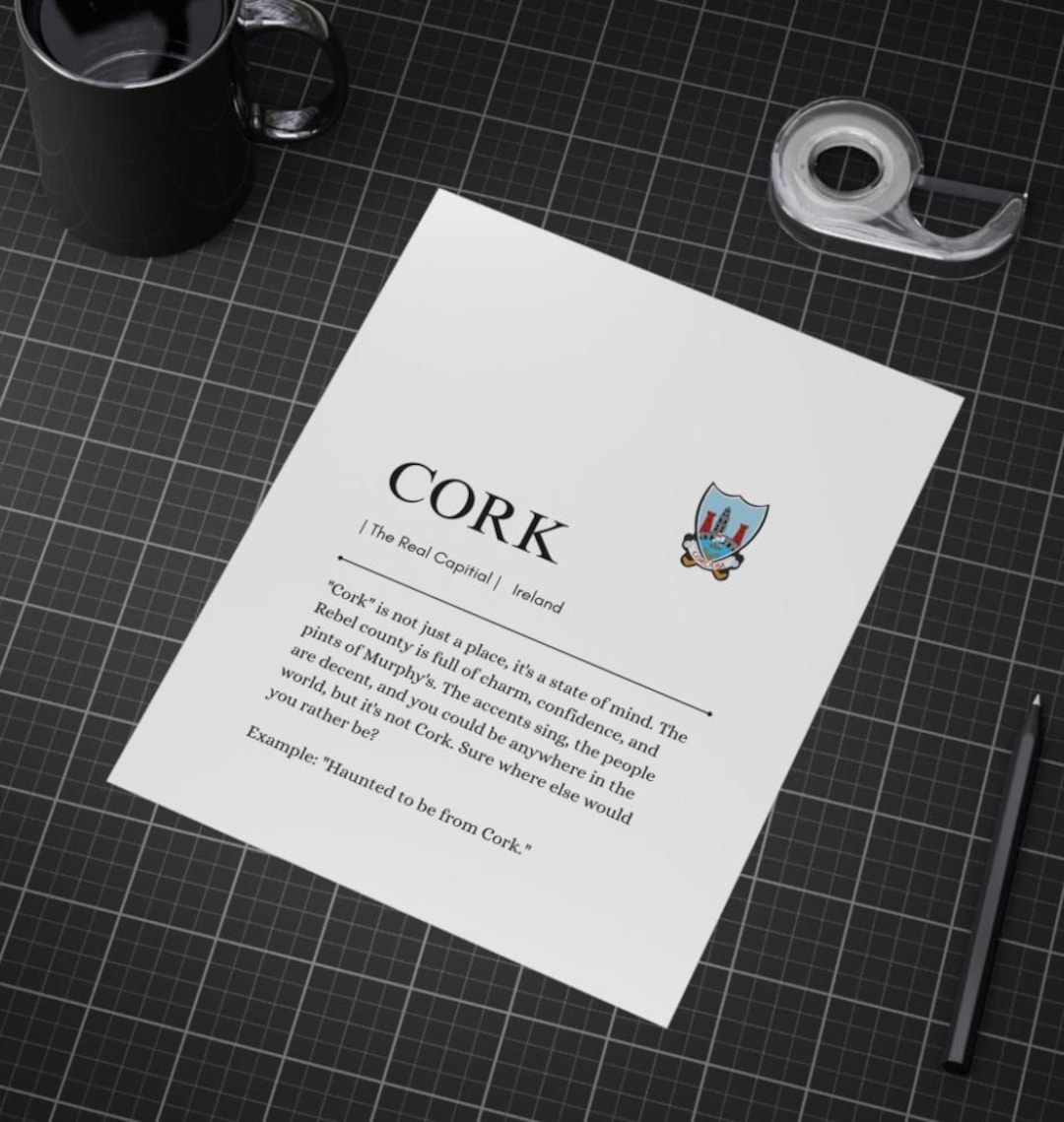 Digital Cork Print, Wall Art Decor, Gift for Cork Natives, Cork ...