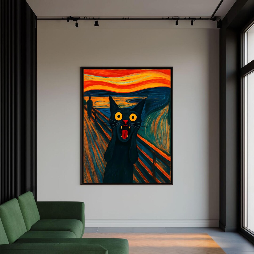 The Scream Cat – Vintage Expressionist Digital Art Print - Etsy