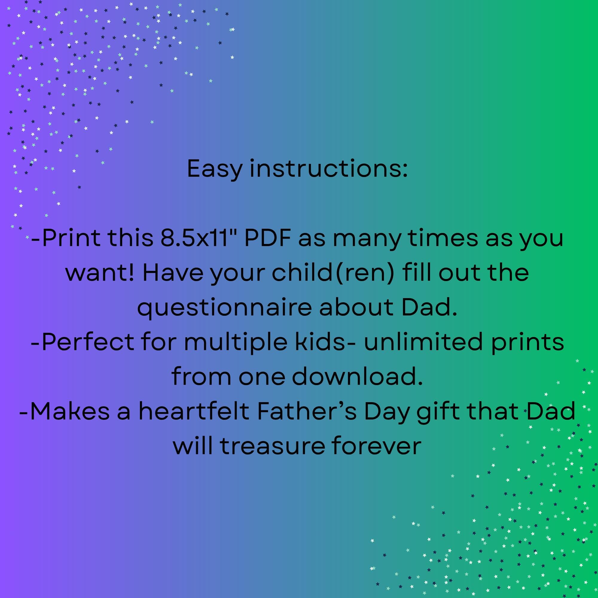 Father's Day Questionnaire – "all About My Dad" Fill-in Printable (PDF ...