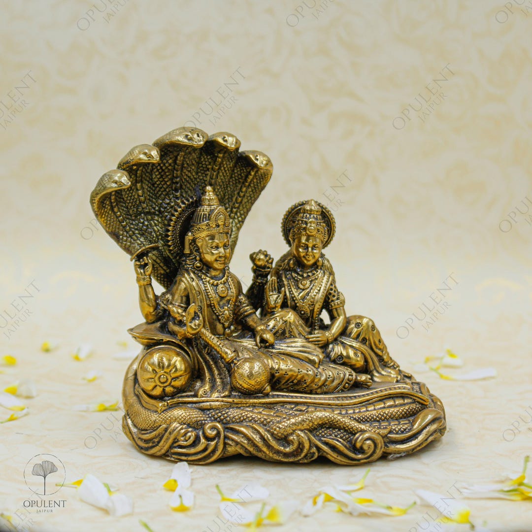 Lord Vishnu and Lakshmi Idol | Brass Vishnu Lakshmi Statue | Ananta ...