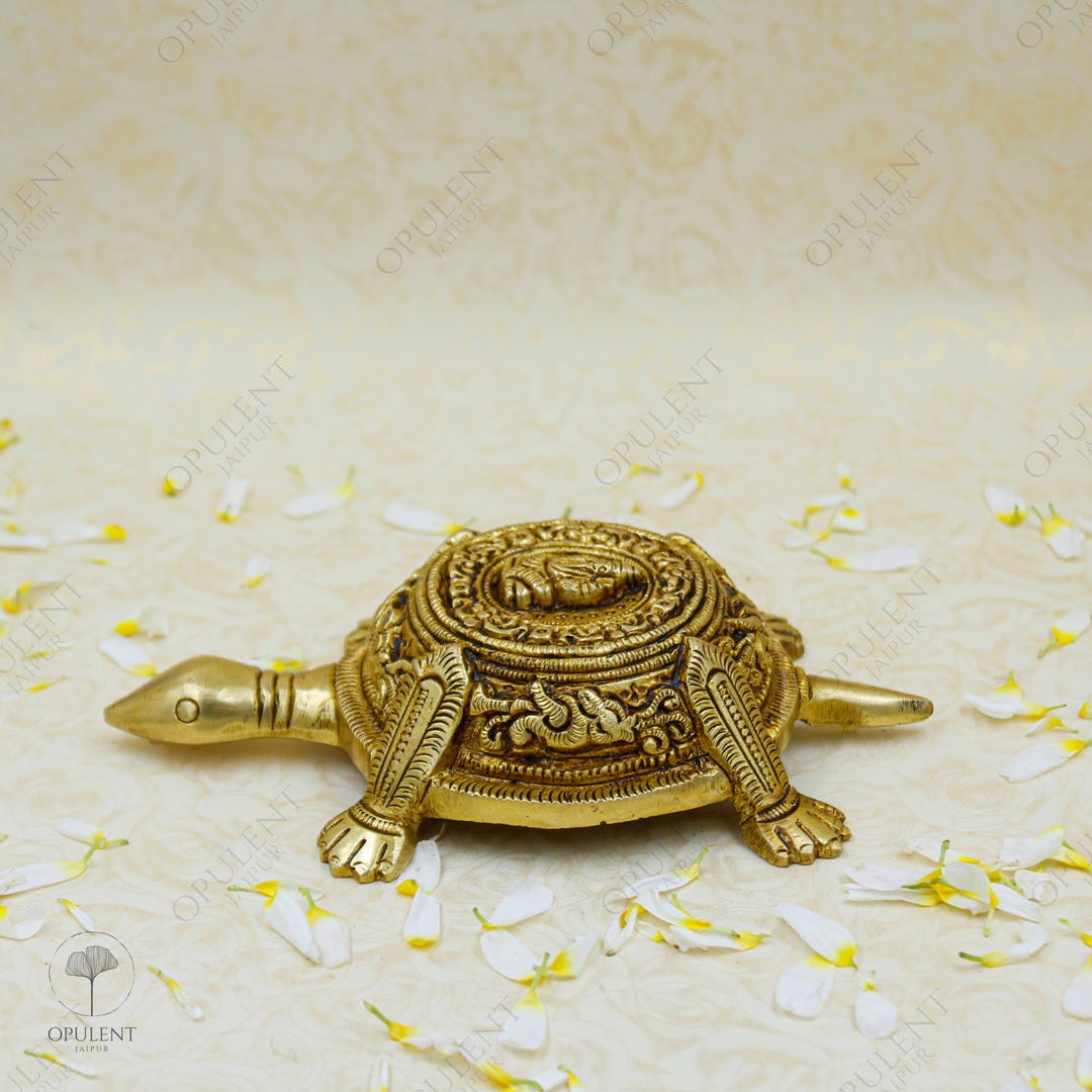 Brass Tortoise Statue: Feng Shui Turtle for Luck & Prosperity - Etsy