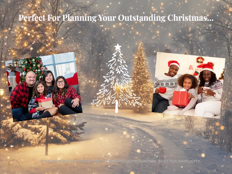 Red & Gold Christmas Card Canva Template | Minimalist Design ...