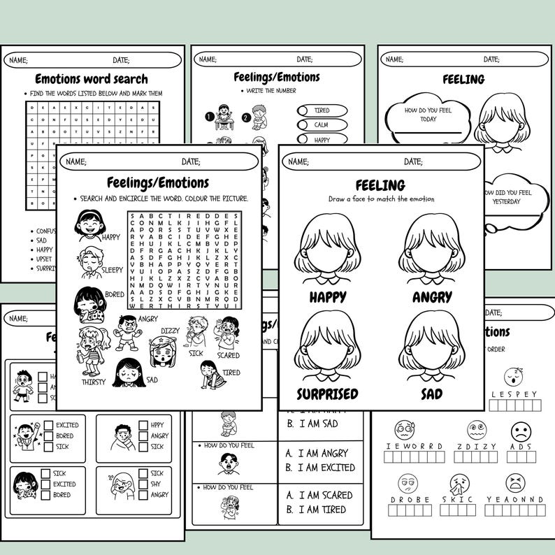 Kids Feelings Activity Book, Social Emotional Learning Worksheets, SEL ...