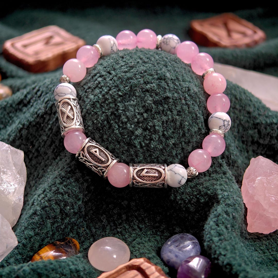 Love Attraction Amulet, Rune Love Bracelet, Relationship Harmony, Rose ...