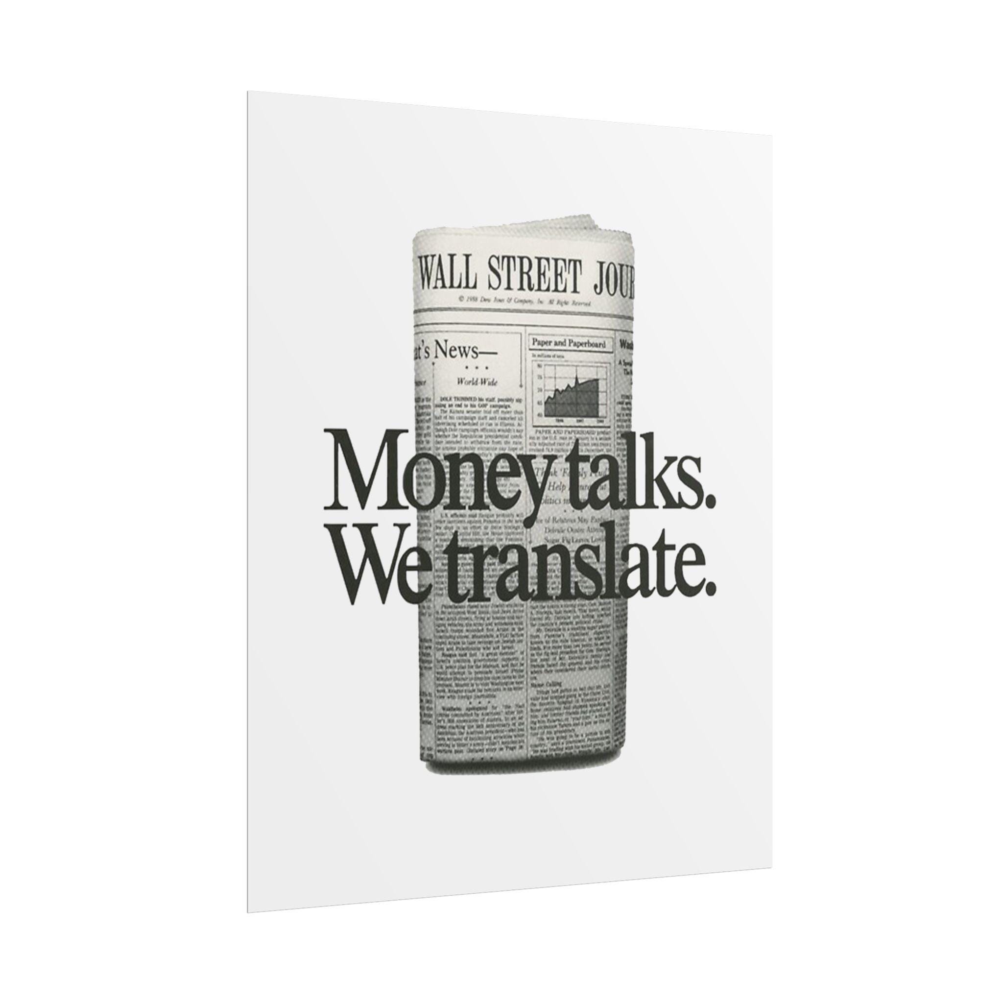 Money Talks Poster - Retro Finance Wall Art, Business & Investing Decor ...